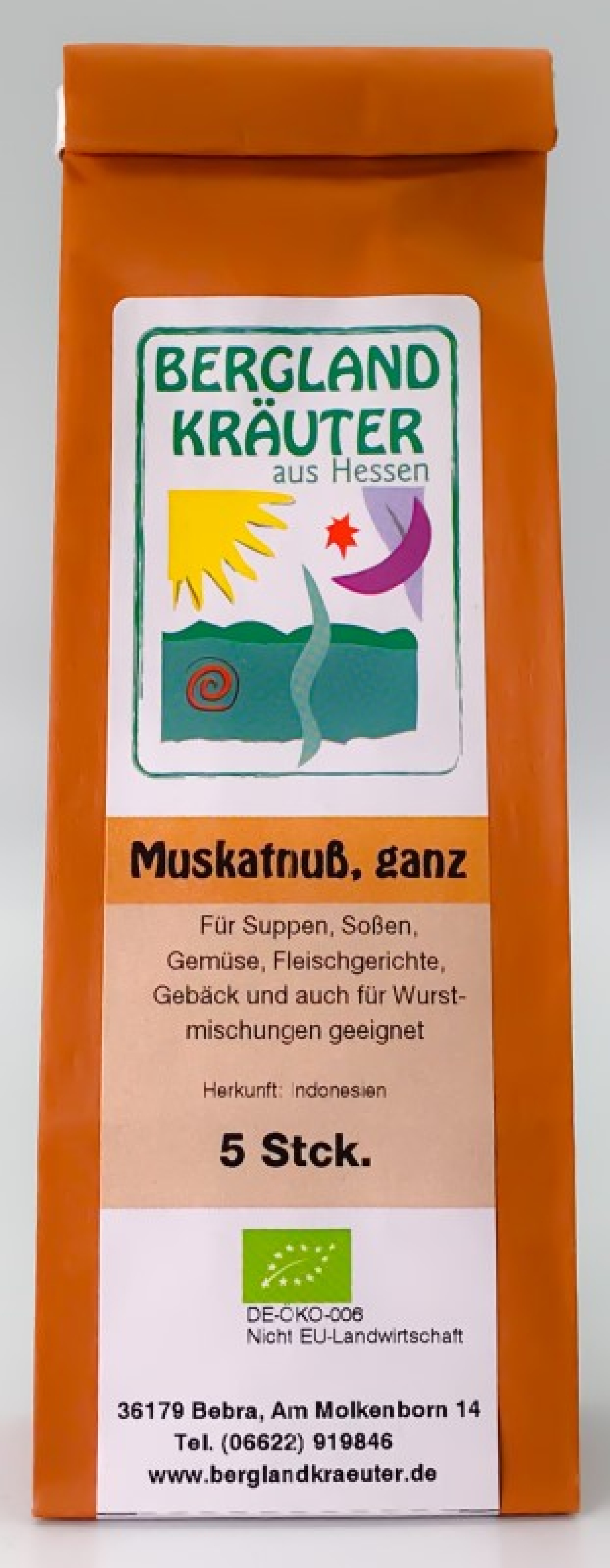 Berglandkräuter aus Hessen - Muskatnuß, ganz, 5 Stk.